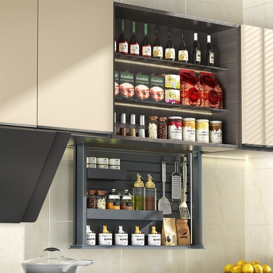 TM Series – Motorized Drop-Down Kitchen Cabinet Storage Lift - Tono Systems