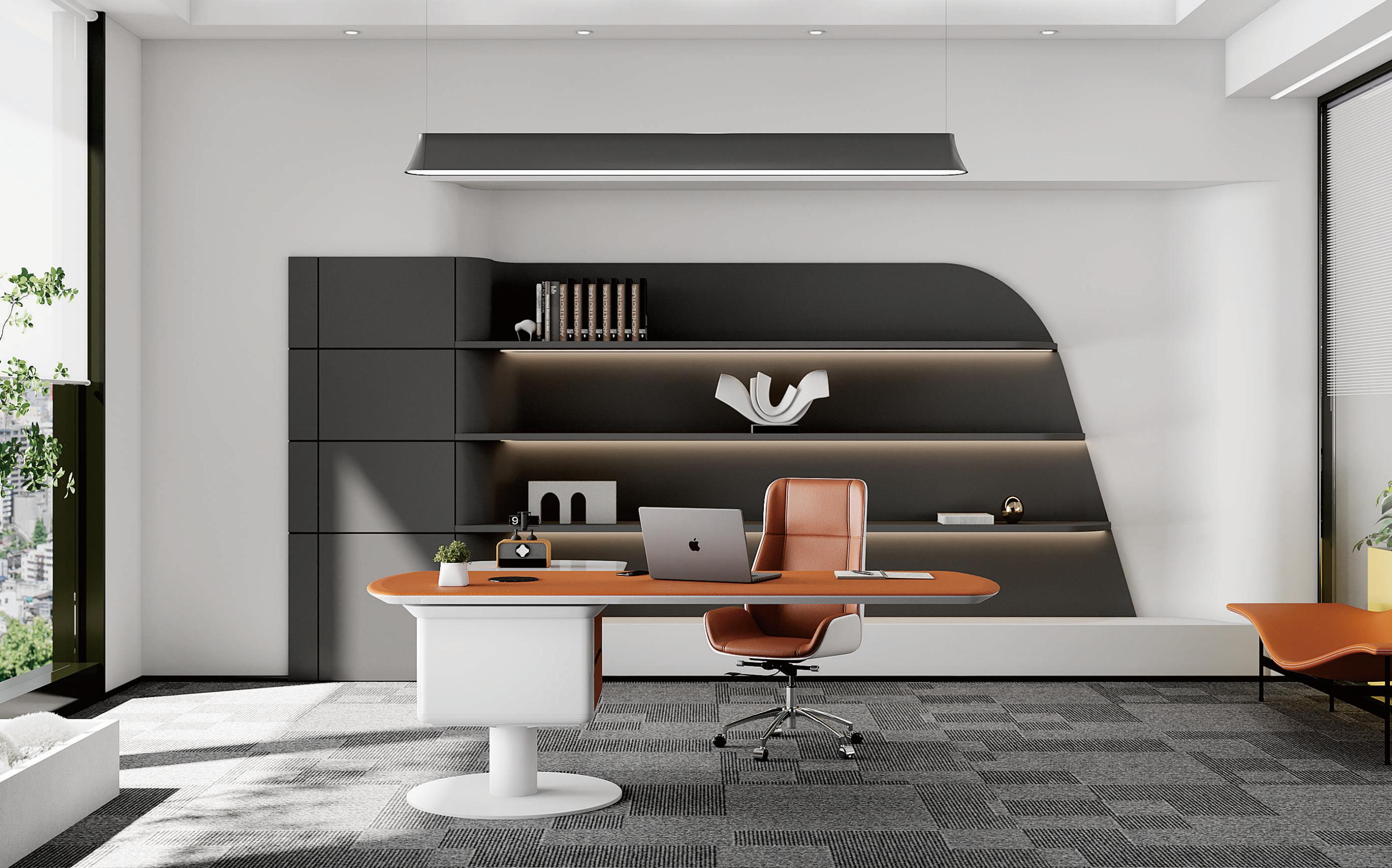 Aurora Manager Modern Luxury Executive Desk with Floating Base