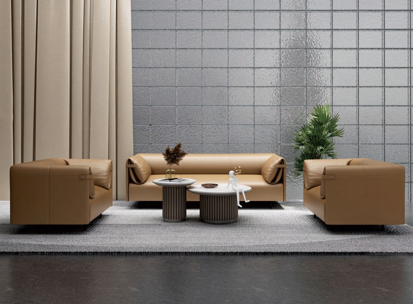 Bravo Tea Table for Office Lounges with Premium Marble Top